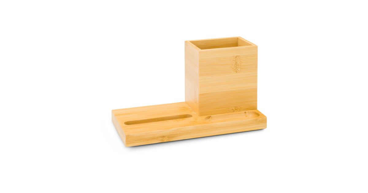 Organizator birou Rominox Desk, bambus, suport telefon, compartimente ...