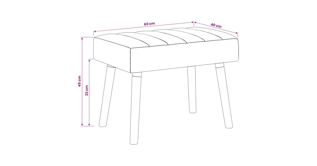 vidaXL Csatorna-parnás pad Rózsaszín 60 x 40 x 45 cm Szövet | Pepita.hu