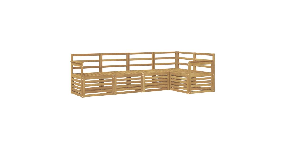 vidaXL Set canapea de exterior 5 piese Alb 247 x 128,5 x 73 cm | Pepita.com