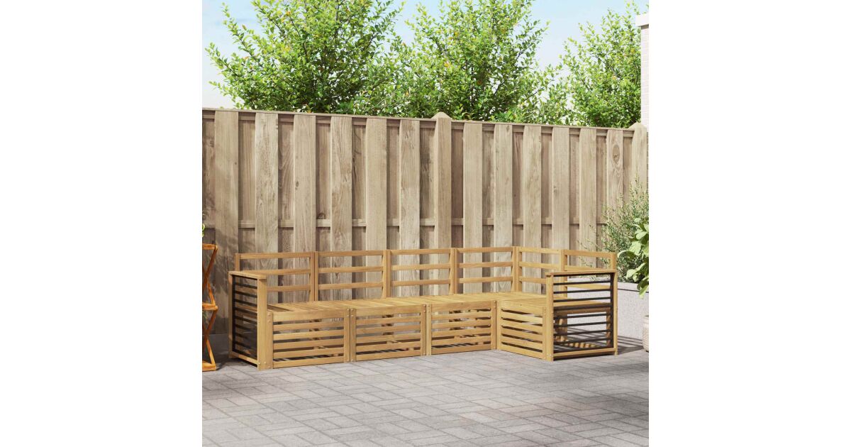 vidaXL Set canapea de exterior 5 piese Alb 247 x 128,5 x 73 cm | Pepita.com