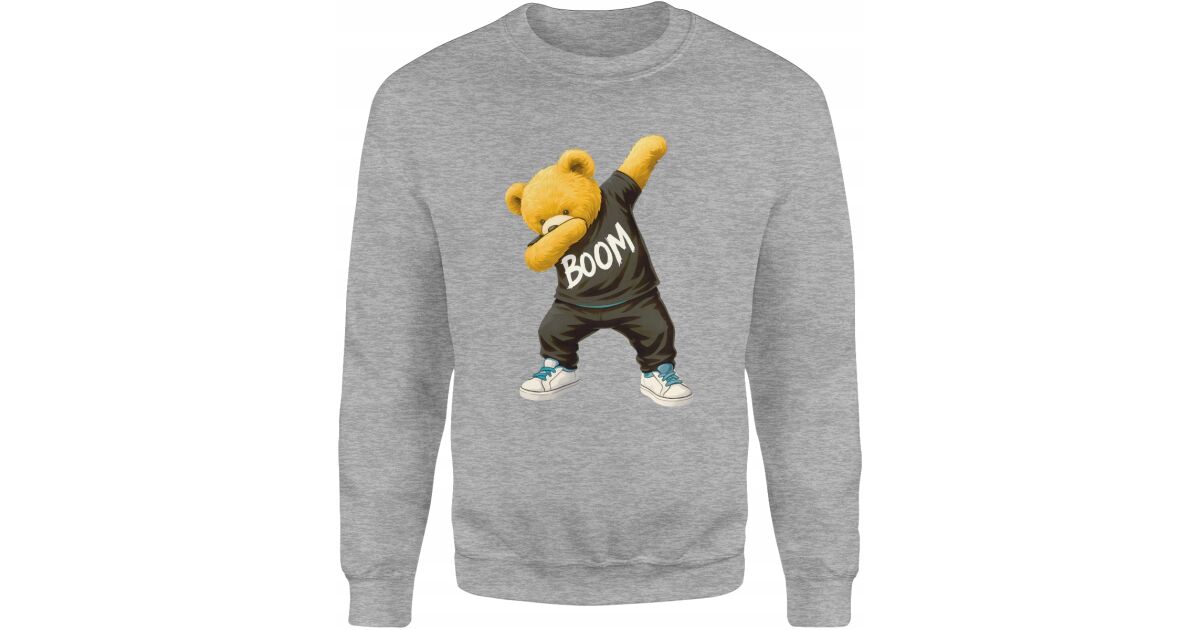 BLUZA Z MISIEM MĘSKA NADRUK MIŚ DAB BOOM TEDDY BEAR MODNA ŚMIESZNA MEME ...