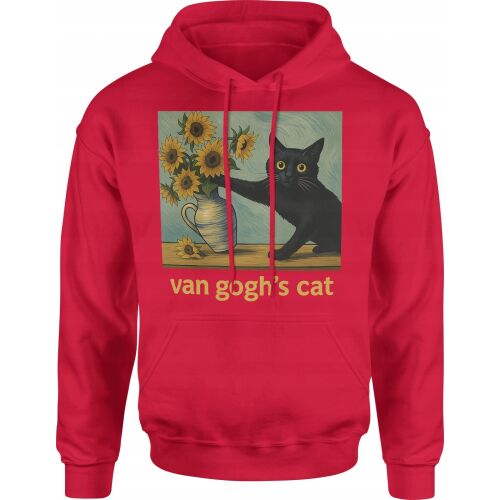 BLUZA VINCENT VAN GOGH SLONECZNIKI KOT Z KOTEM ŚMIESZNA KWIATY KWIATAMI ...