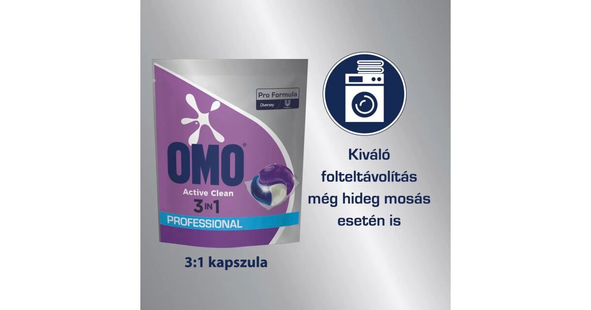 Omo Pro Formula active clean 3in1 mosókapszula 80db/csg (4csg/karton ...