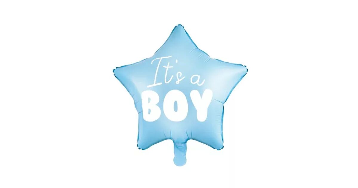 Fóliový balón It's a Boy na baby shower, hviezda, modrý, 48cm | Pepita.com