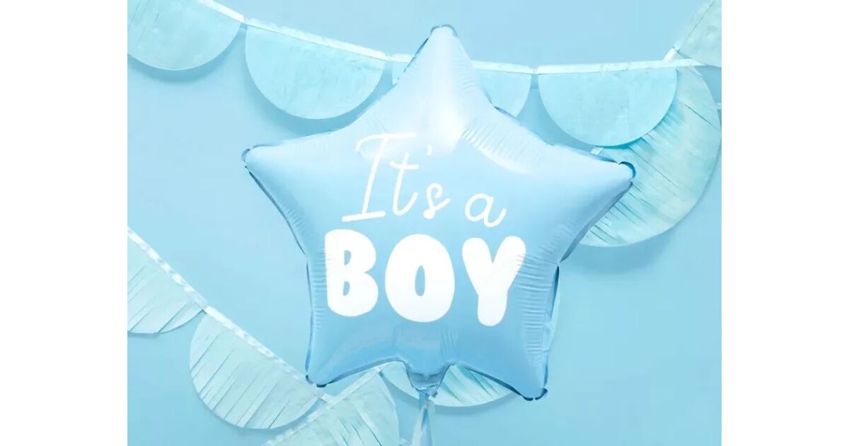 Fóliový balón It's a Boy na baby shower, hviezda, modrý, 48cm | Pepita.com