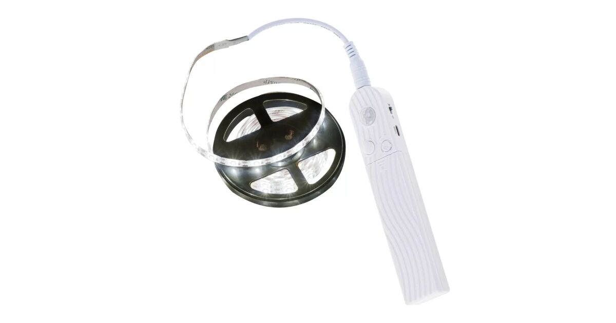 USB/Batteriebetriebener Bewegungssensor LED-Streifen, 2M, Kaltweiß ...