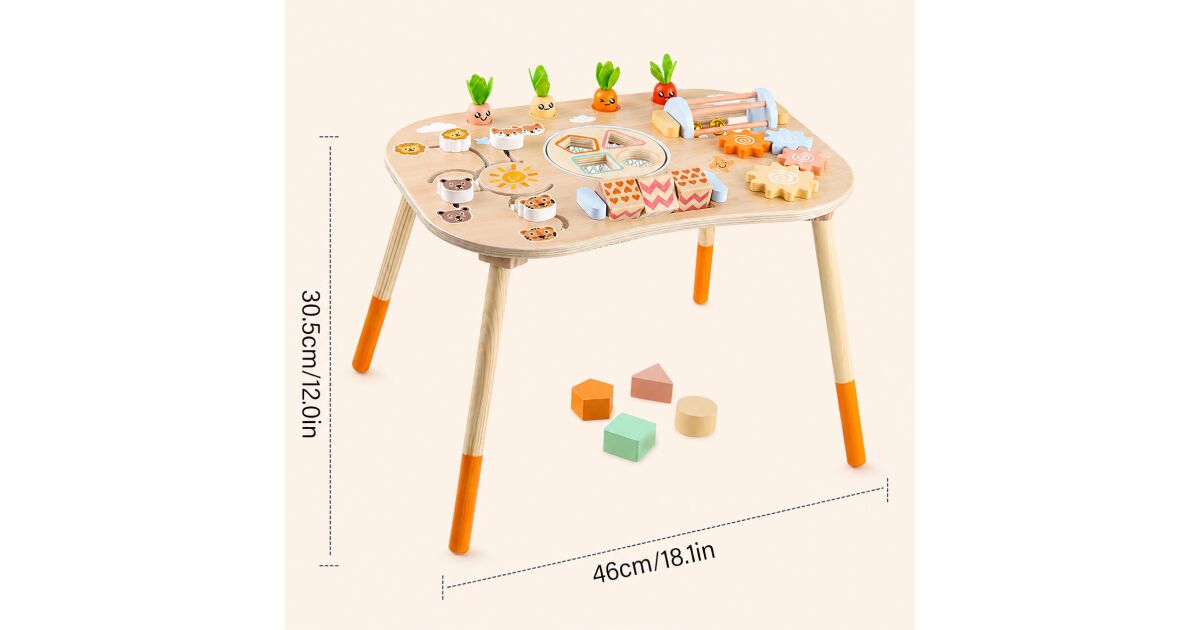 Masă de Activități Montessori GINGER HOME 6 în 1 pentru Copii, Centru ...