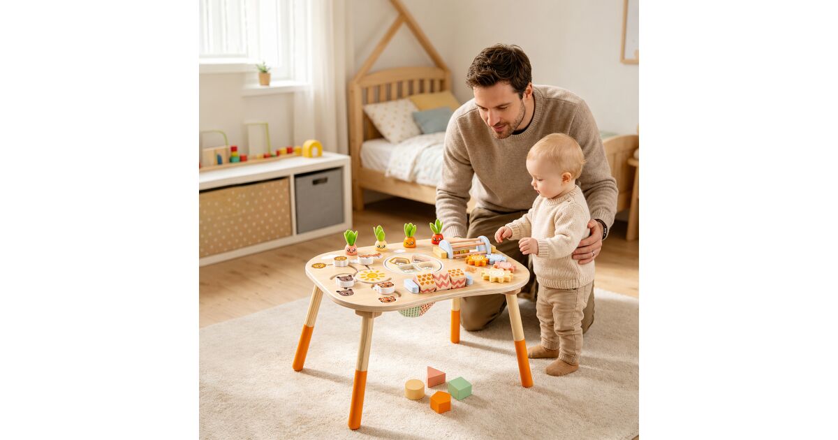Masă de Activități Montessori GINGER HOME 6 în 1 pentru Copii, Centru ...