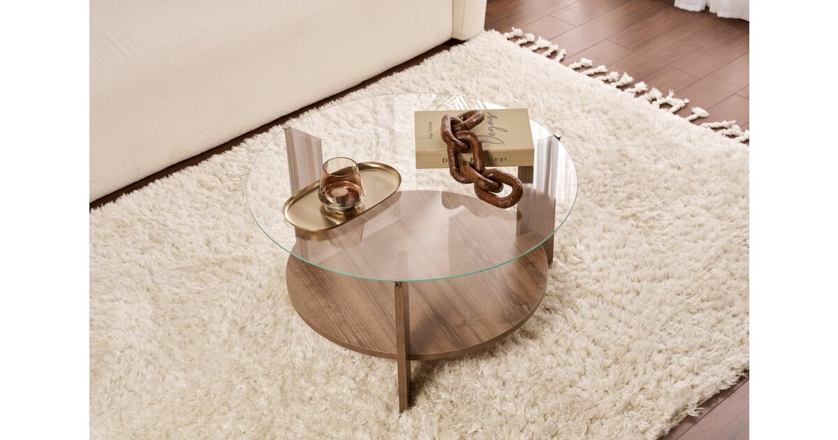 Hanah Home Clara Dohányzóasztal Venezia dió, Átlátszó | Pepita.hu