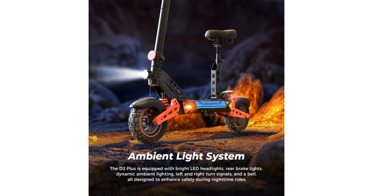 isinwheel D2 Plus Orange Prémium Elektromos Roller – 48v, 20Ah, 1000W ...