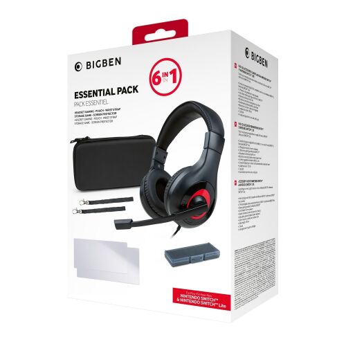 NACON Nintendo Switch Gamer 6in1 sztereo fejhallgató csomag fekete ...