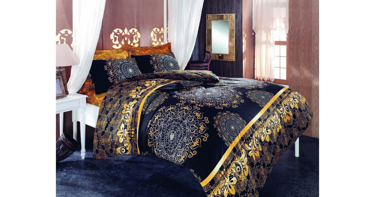 L'essentiel Maison Double Quilt Cover Set Black Yellow Beige Brown ...