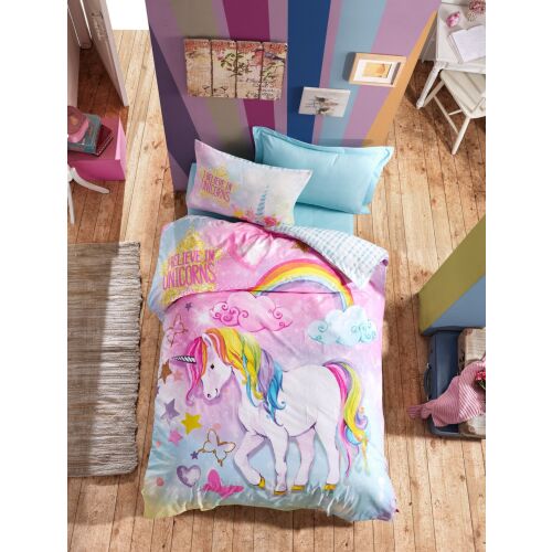 L'essentiel Maison Ranforce Young Quilt Cover Set Mint Pink Yellow Blue ...