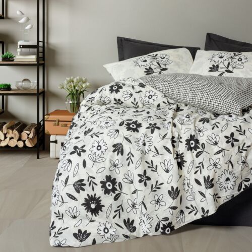 L'essentiel Maison Ranforce Double Quilt Cover Set Black Meresa - Black ...