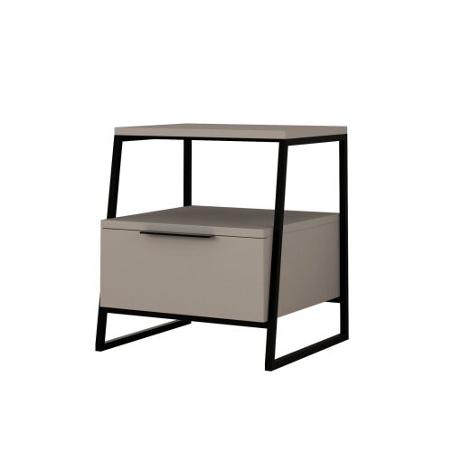 Hanah Home Nightstand Light Mocha Black Pal - Light Mocha v2 | Pepita.hu