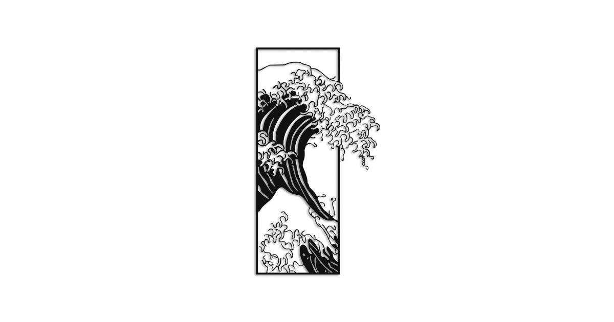 Wallity Decorative Metal Wall Accessory Black Waves 3 | Pepita.hu
