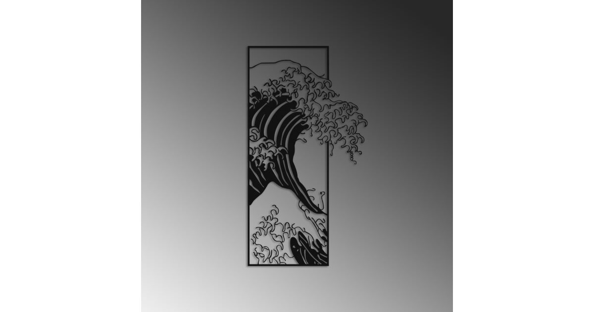 Wallity Decorative Metal Wall Accessory Black Waves 3 | Pepita.hu