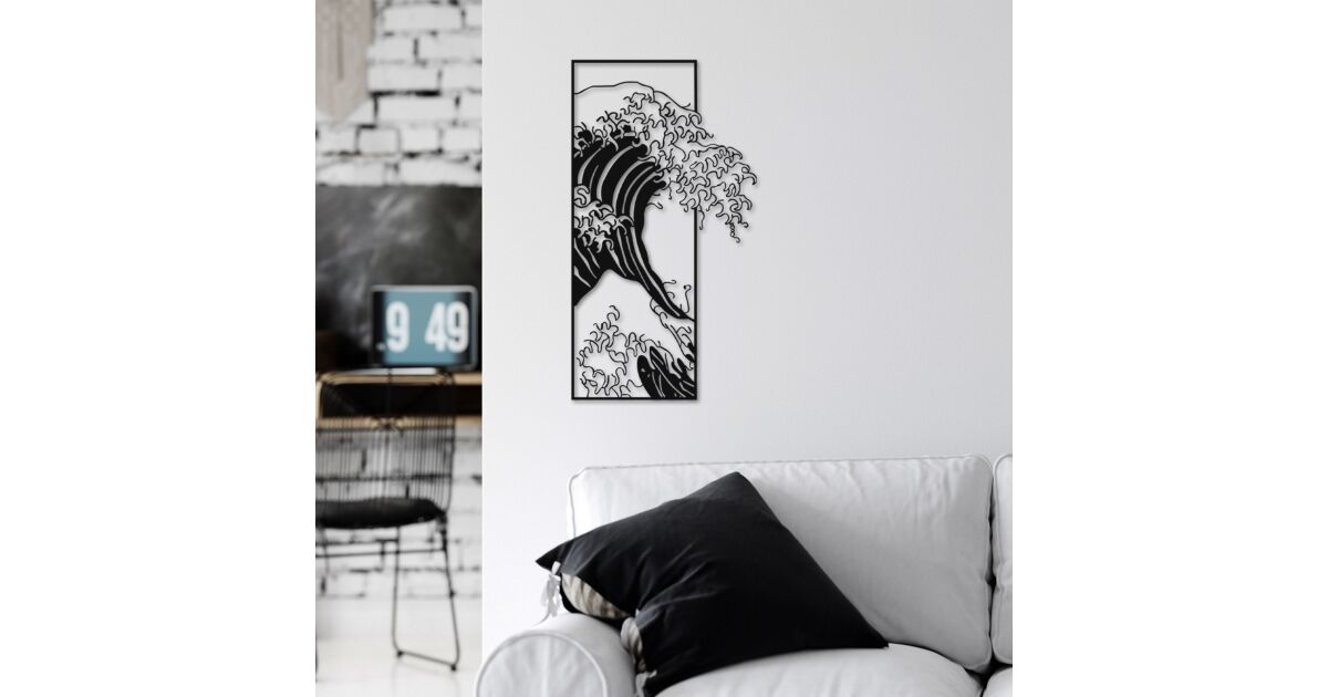 Wallity Decorative Metal Wall Accessory Black Waves 3 | Pepita.hu