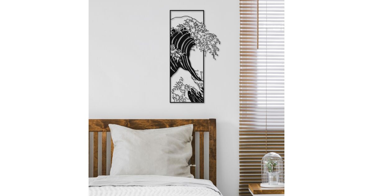 Wallity Decorative Metal Wall Accessory Black Waves 3 | Pepita.hu