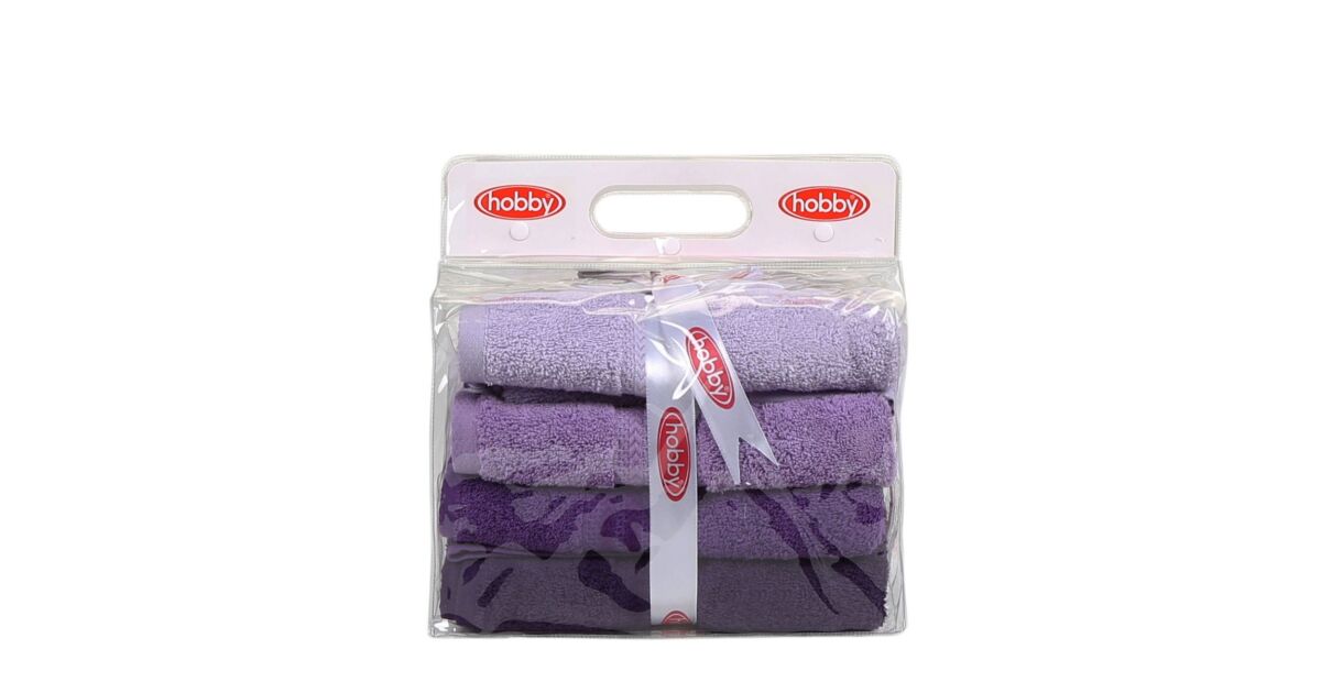 L'essentiel Maison Hand Towel Set (4 Pieces) Light Lilac Lilac Purple ...