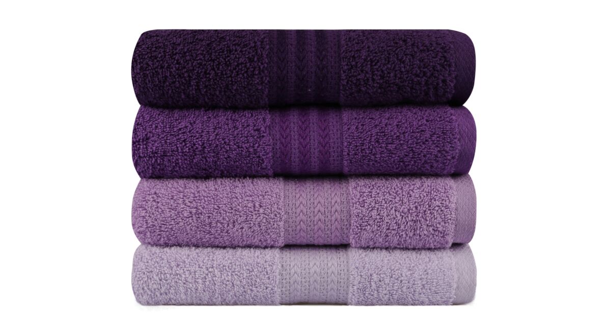 L'essentiel Maison Hand Towel Set (4 Pieces) Light Lilac Lilac Purple ...