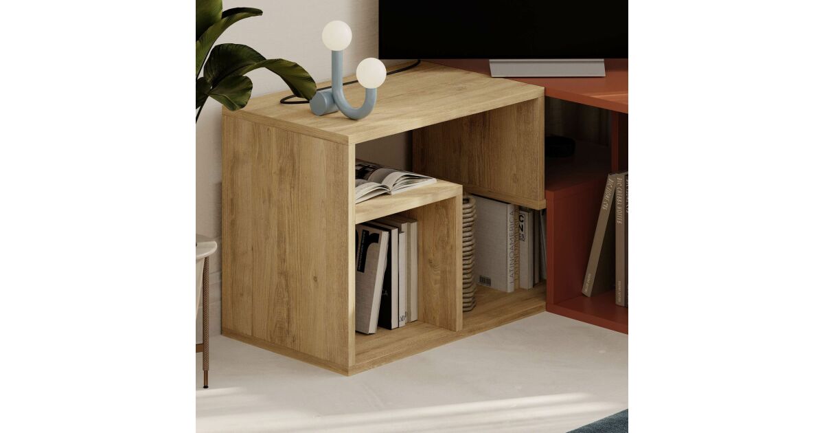Hanah Home TV Stand Sapphire Oak Cinnamon Glis - Sapphire Oak, Cinnamon ...