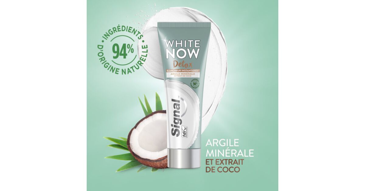 Signal White Now Detox Mineral Clay & Coconut Extract fogkrém 75 ml ...