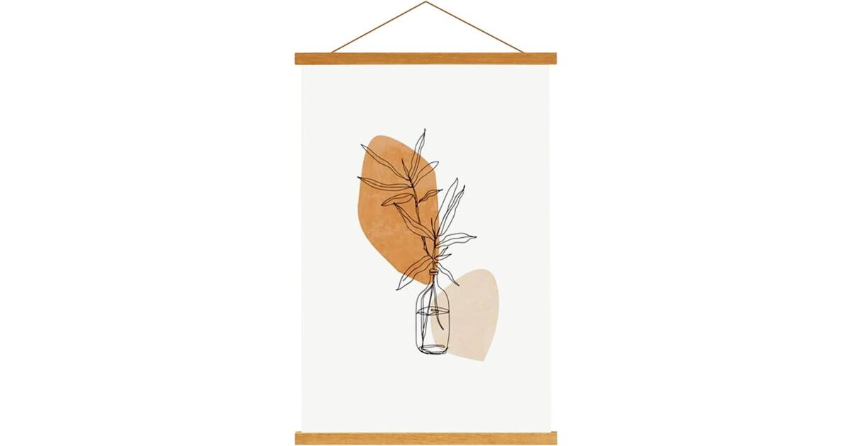 Mágneses poszterakasztó fa barna teak 100 cm — mágneses keret 100 cm ...