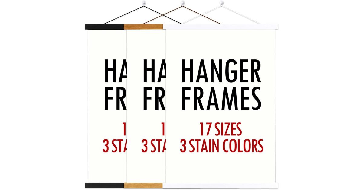 Magnetischer Posteraufhänger, braunes Teakholz, 100 cm – bohrfreies ...