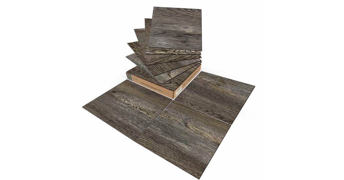 Selbstklebende PVC-Vinylfliesen 30x30 cm, 30 Stück, 2,7 m², Dunkle ...