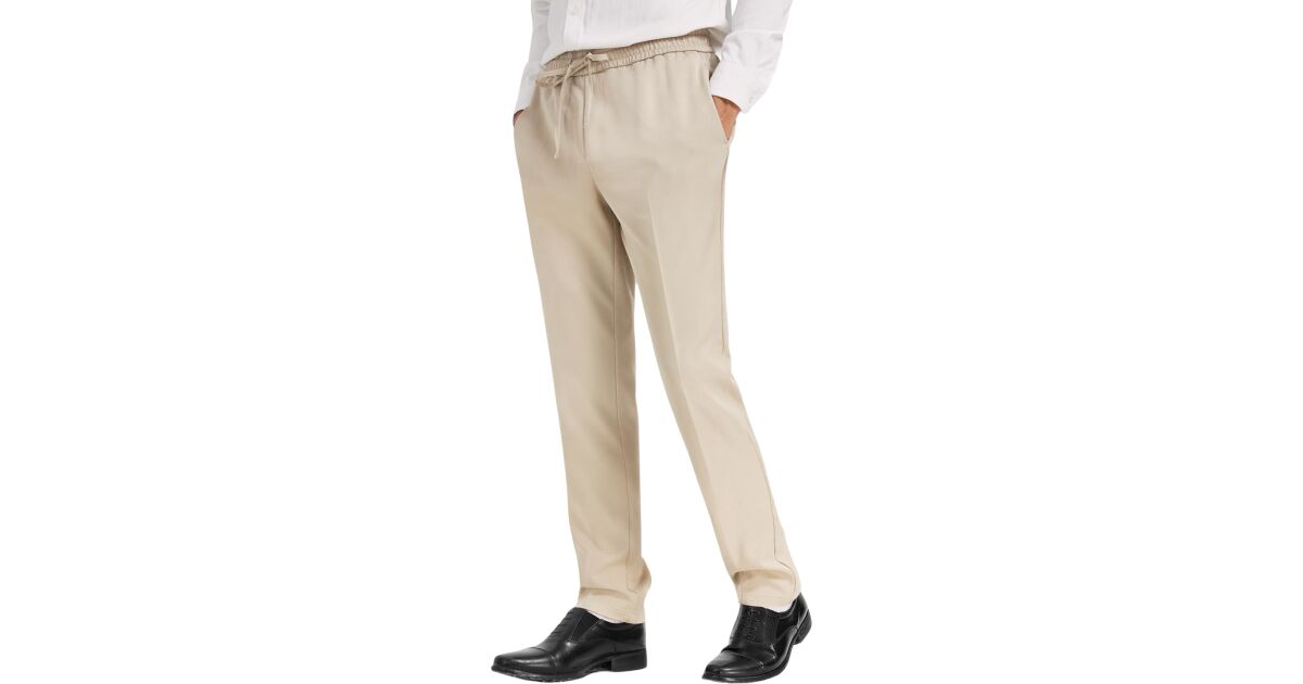 Herren Chino-Hose aus Sakko-Stoff, Casual Regular Fit, Beige M — Zylioo ...