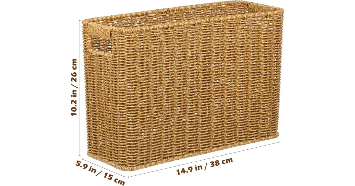 Pletený Kôš Organizér Prírodný Retro Dekoratívny Béžový 38x26x15 cm ...