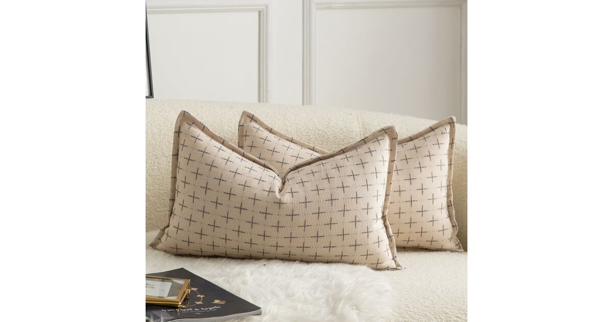Set huse decorative tip in pentru perne 2 buc 40x80 cm Alb | Pepita.com