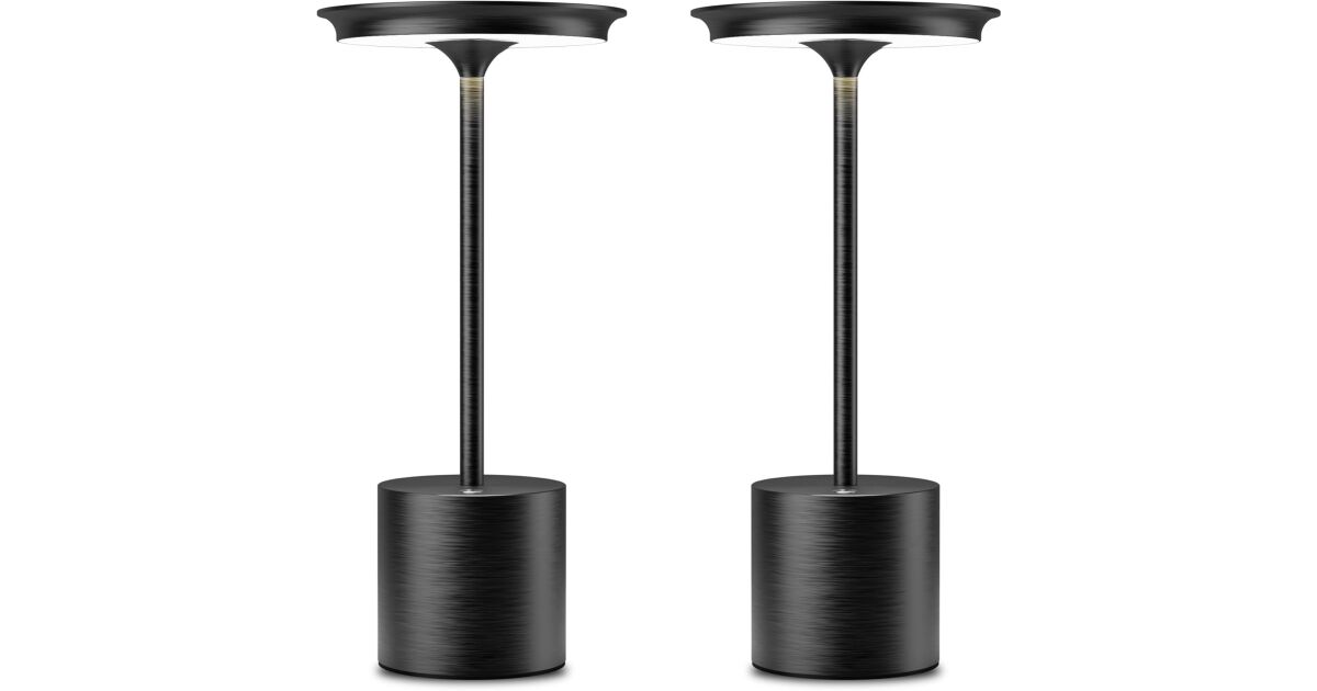 Bezdrôtová LED stolová lampa 6000 mAh 3 svetelné režimy moderná čierna ...