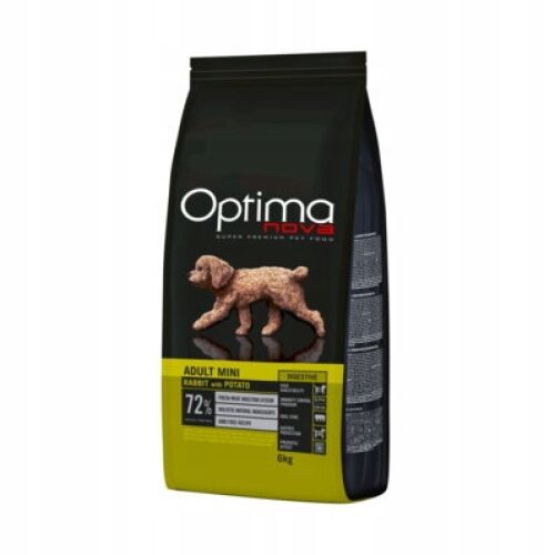 Száraz kutyatáp Optimanova Adult Mini Digestive Rabbit & Potato 6kg ...