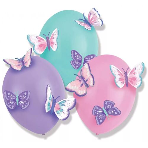 Pillangó Flutter léggömb, lufi 3 db-os kiegészítőkkel 14 inch (35,5 cm ...