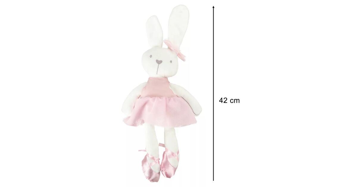 Plyšový maskot zajac v ružových šatách 42cm | Pepita.com