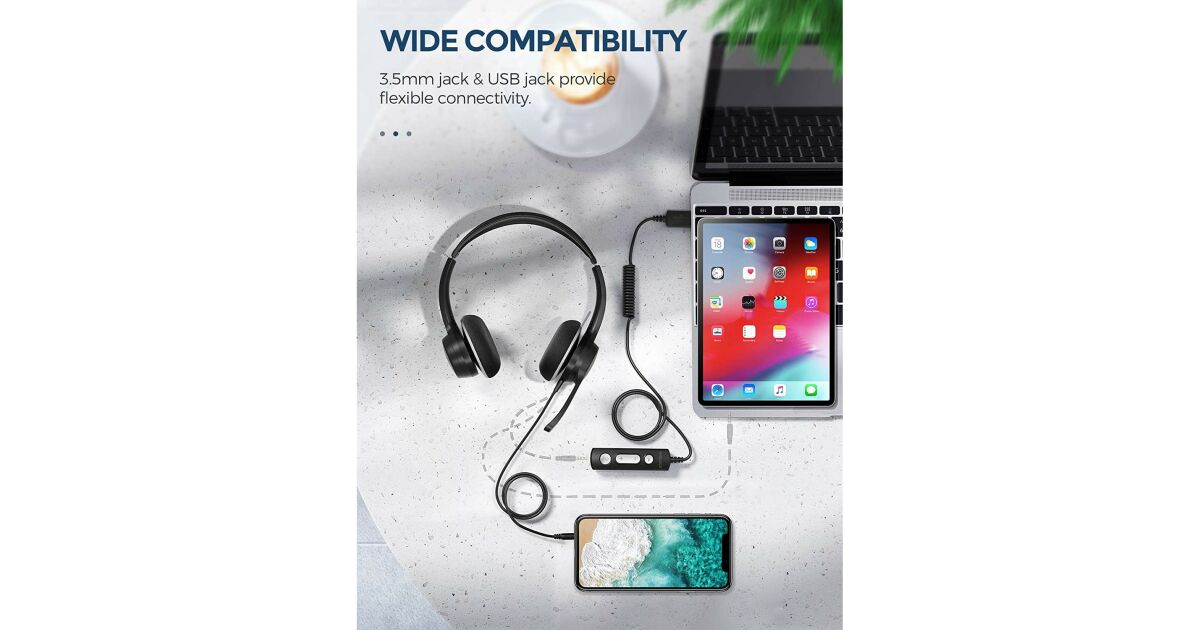 Call center fülhallgató USB Soulsens BH328A, zajszűrős mikrofonnal ...