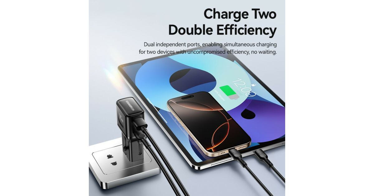 ESSAGER® G535 - 35W GaN cestovná nabíjačka s CN / US + EU + UK + AUS ...