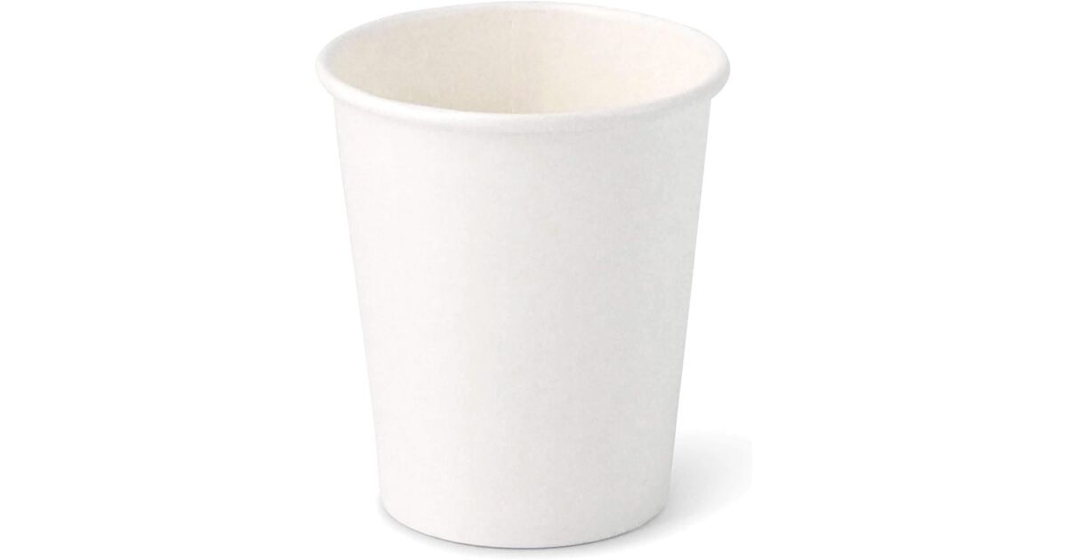 BIOZOYG Jednorazové poháre na nápoje 200 ml 8 cm Biele 50 kusov ...