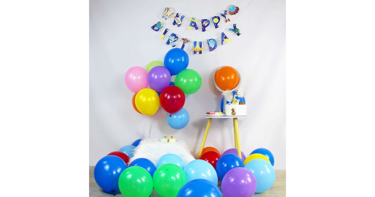 Dekorációs latex lufik, tartós színes készlet, 110 darab, 30 cm — latex ...