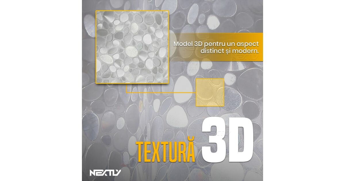Dekoratív ablakfólia NEXTLY, 3D textúra, újrafelhasználható, állítható ...