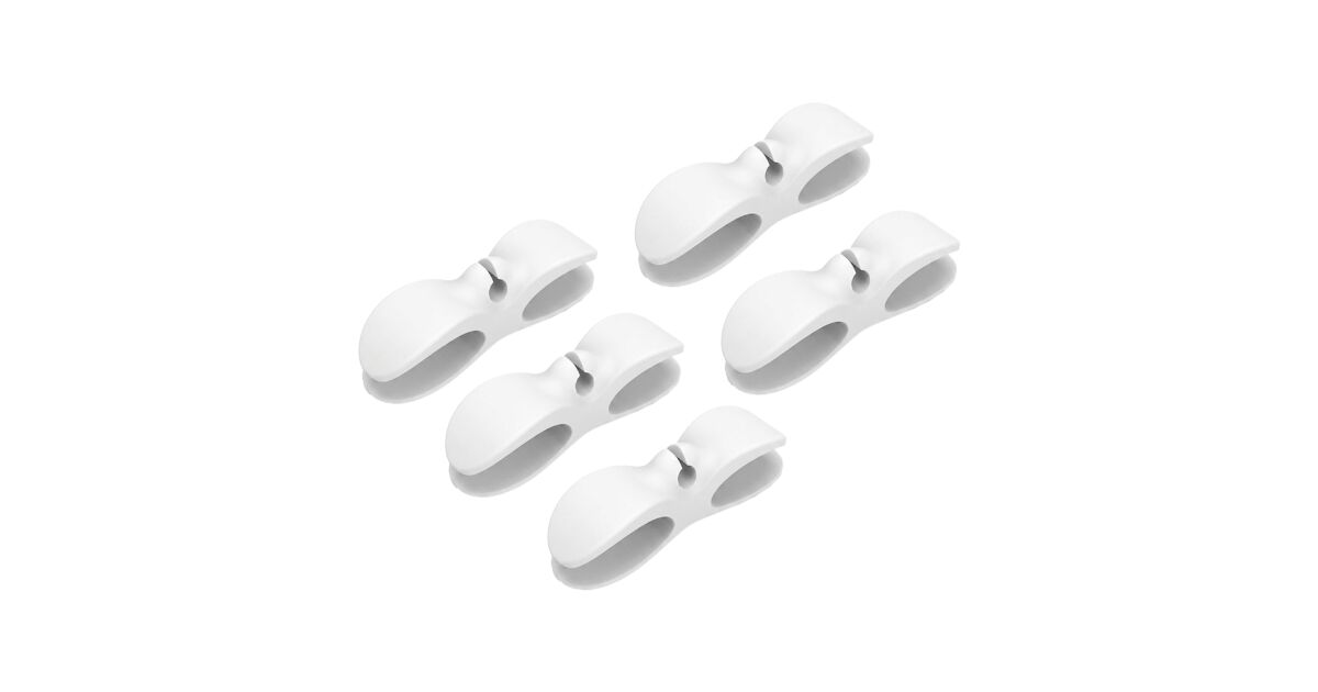 5 x set organizator cabluri NEXTLY, flexibil, cu adeziv dublu-adeziv ...