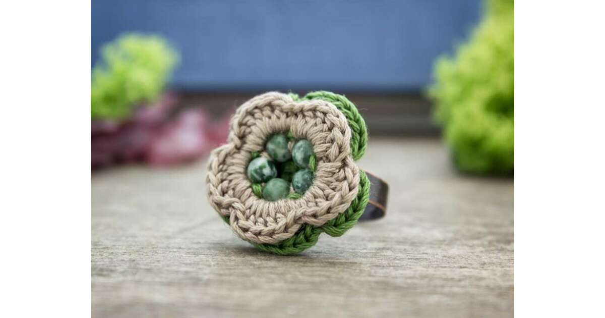 Horgolt faachát virág gyűrű | Pepita.hu