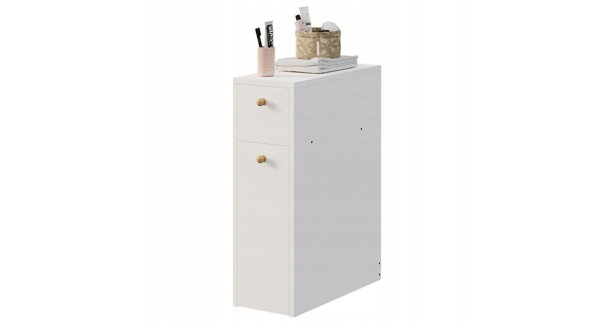 Schmaler Badezimmerschrank, Regal, weiß, moderne Ablage | Pepita.com