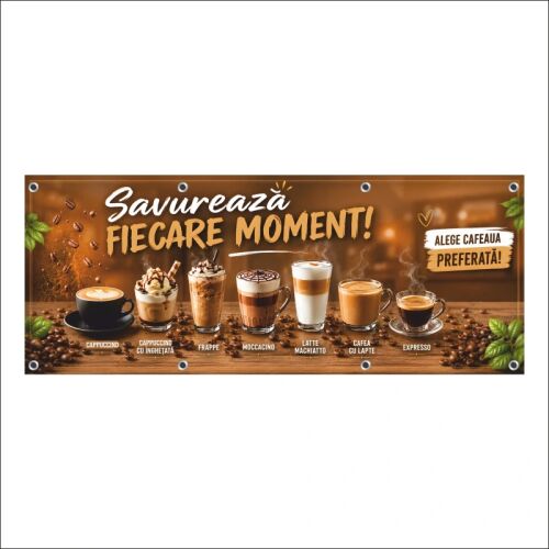 Banner MEDIA, Cafea, frappe, expresso model1, 150 x 60 cm, de exterior ...