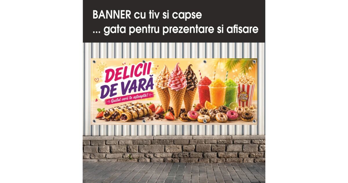 Banner MEDIA, Inghetata, clatite, granita, gogosi model1, 150 x 60 cm ...