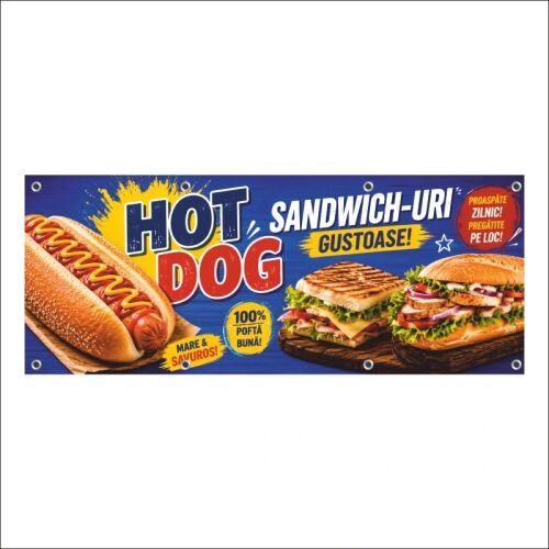 Banner MEDIA, Hot dog, sandwich model1, 150 x 60 cm, de exterior ...