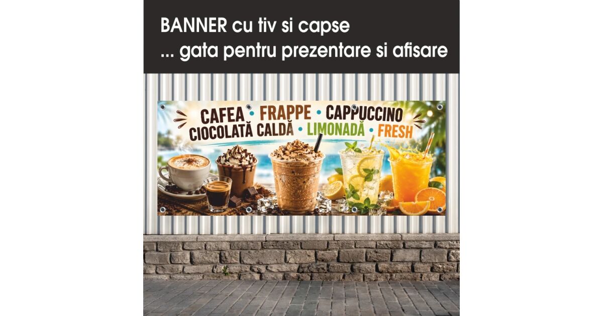 Banner MEDIA, Cafea, limonada, fresh model1, 200 x 80 cm, de exterior ...