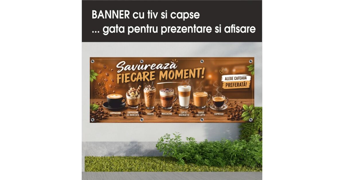 Banner MEDIA, Cafea, frappe, expresso model1, 250 x 100 cm, de exterior ...